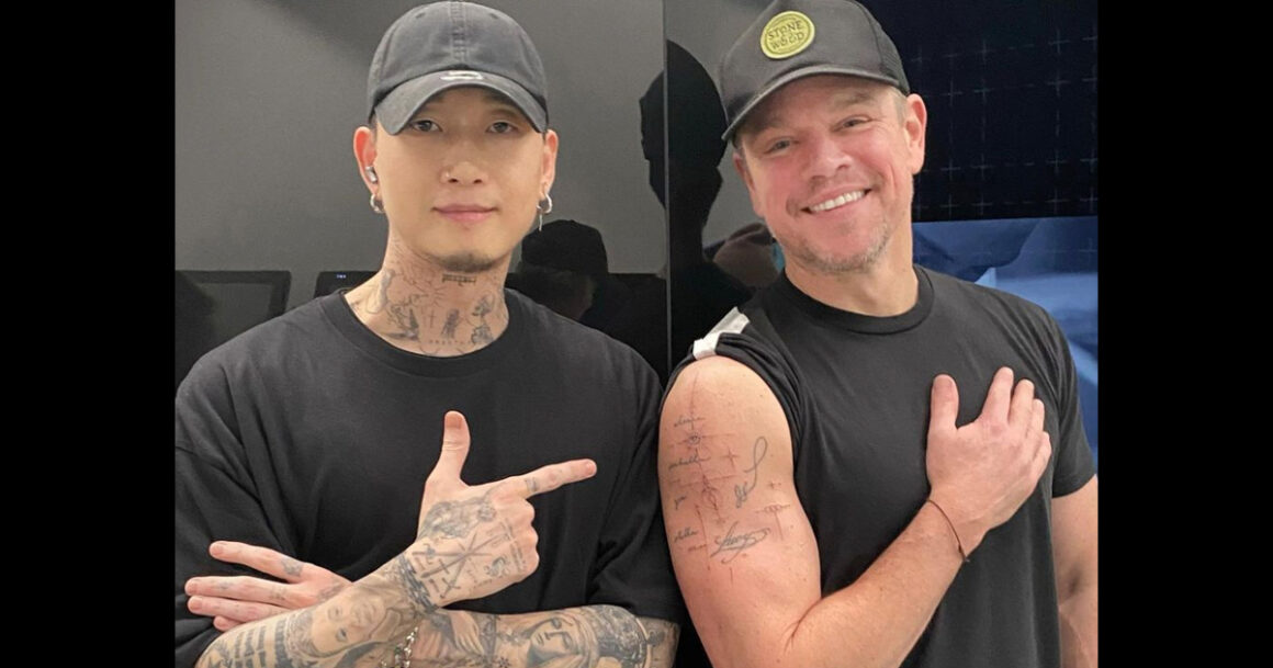 Matt Damon Gets A New Delicate Arm Tattoo
